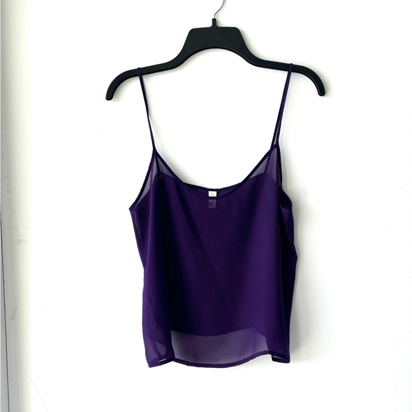 American Apparel | Tops | American Apparel Chiffon Purple Sheer Scoop ...